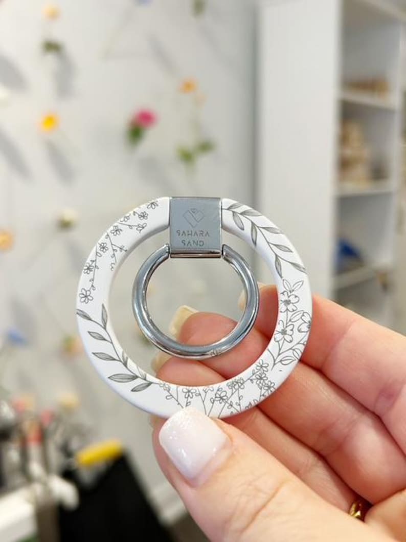 Floral Magsafe Phone Ring Holder: 360 Rotate Magnetic Grip - Etsy
