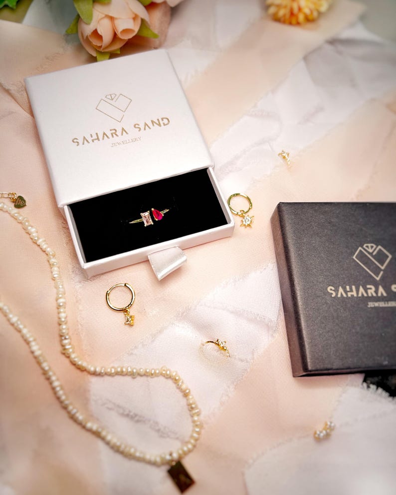 Sterling Silver 925 Pink CZ Ring: Adjustable Minimalist Design - Etsy