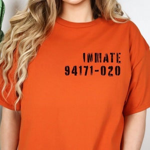 Inmate Shirt - State Prison Inmate Shirt With Number Costume, Unisex ...
