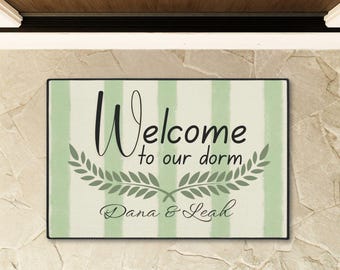 Dorm Welcome Mat | Personalized Roommate Welcome Rug With Names for ...