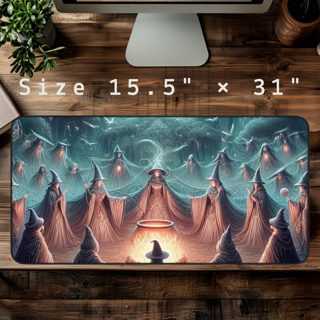 Witches Circle Desk Mat, Witchy Dorm Desk Pad, Occult Office Decor ...