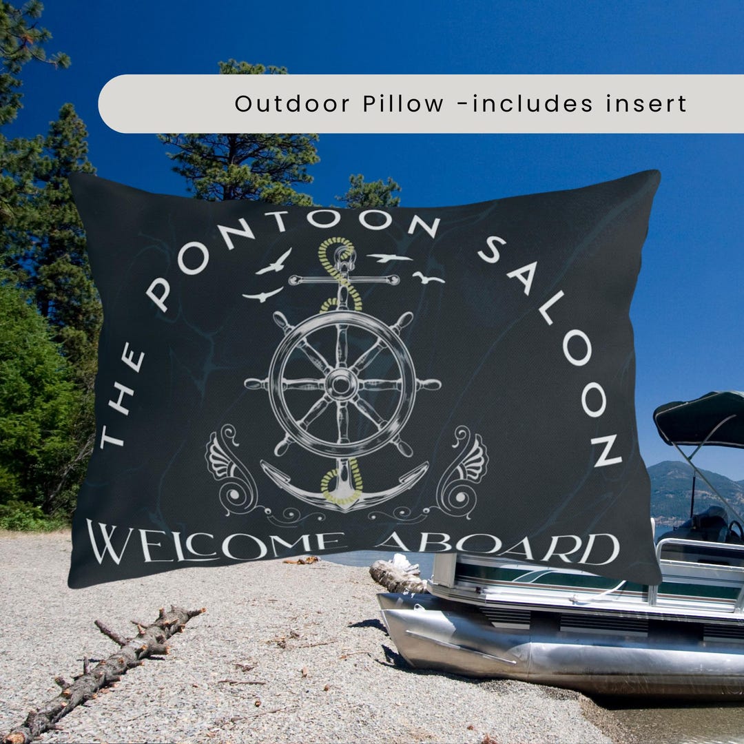 Pontoon Boat Pillow With Funny Boat Sayings Nautical Decor Gift for ...
