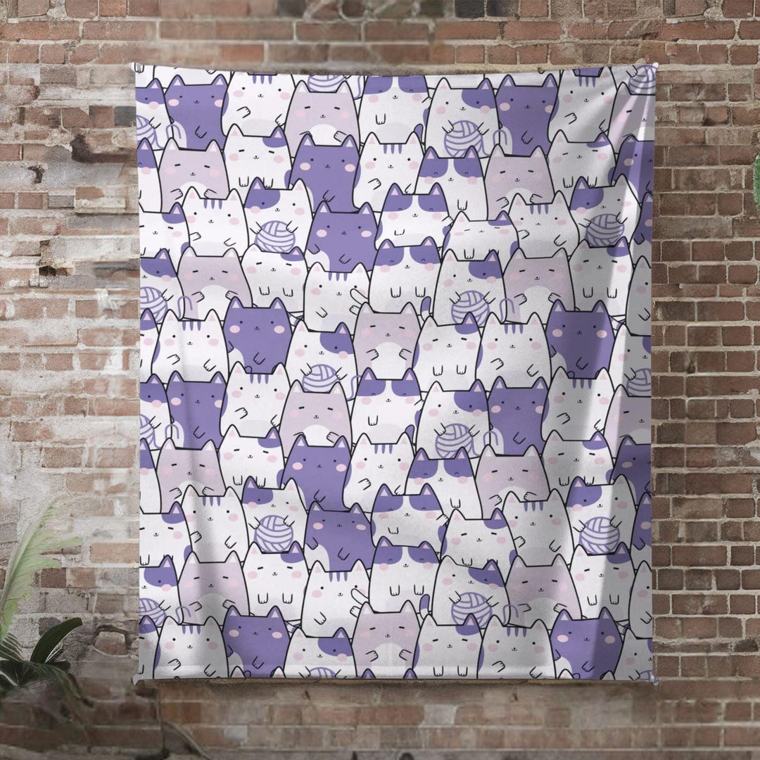 Cats Tapestry - Kawaii Cat Wall Hanging for Nursery, Dorm, or Living ...
