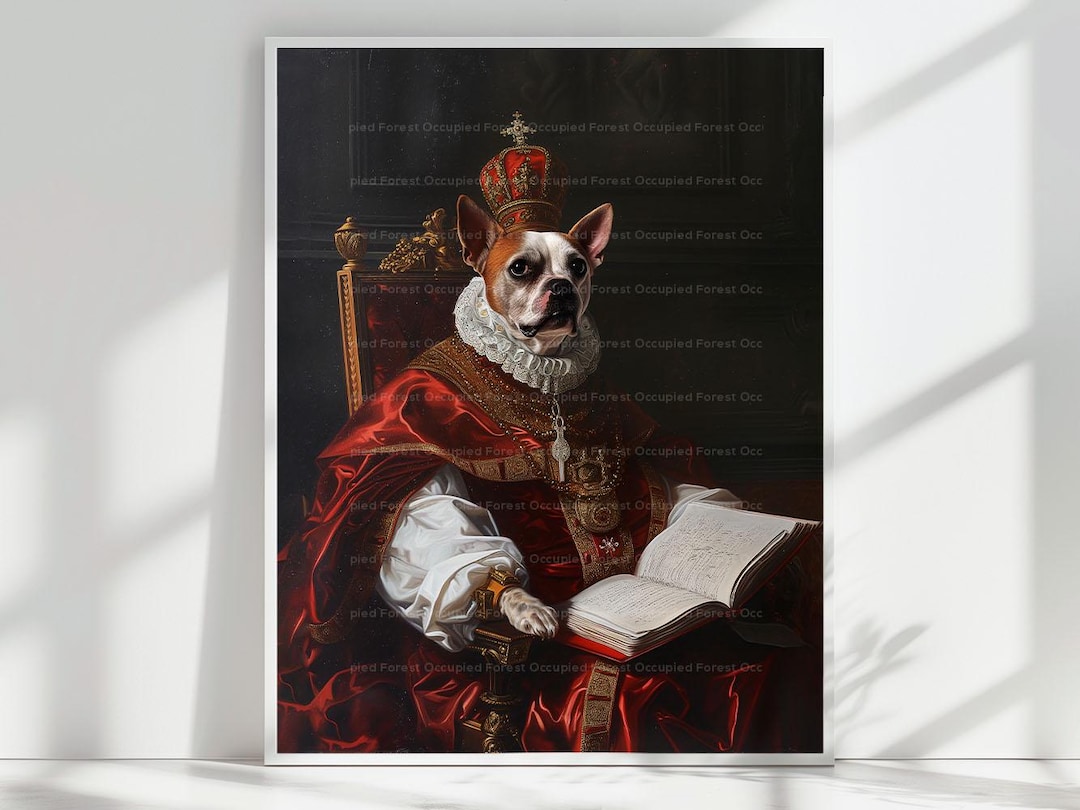 Victorian Bishop Dog Poster Dark Pet Humorous Whimsical Animal Dapper ...
