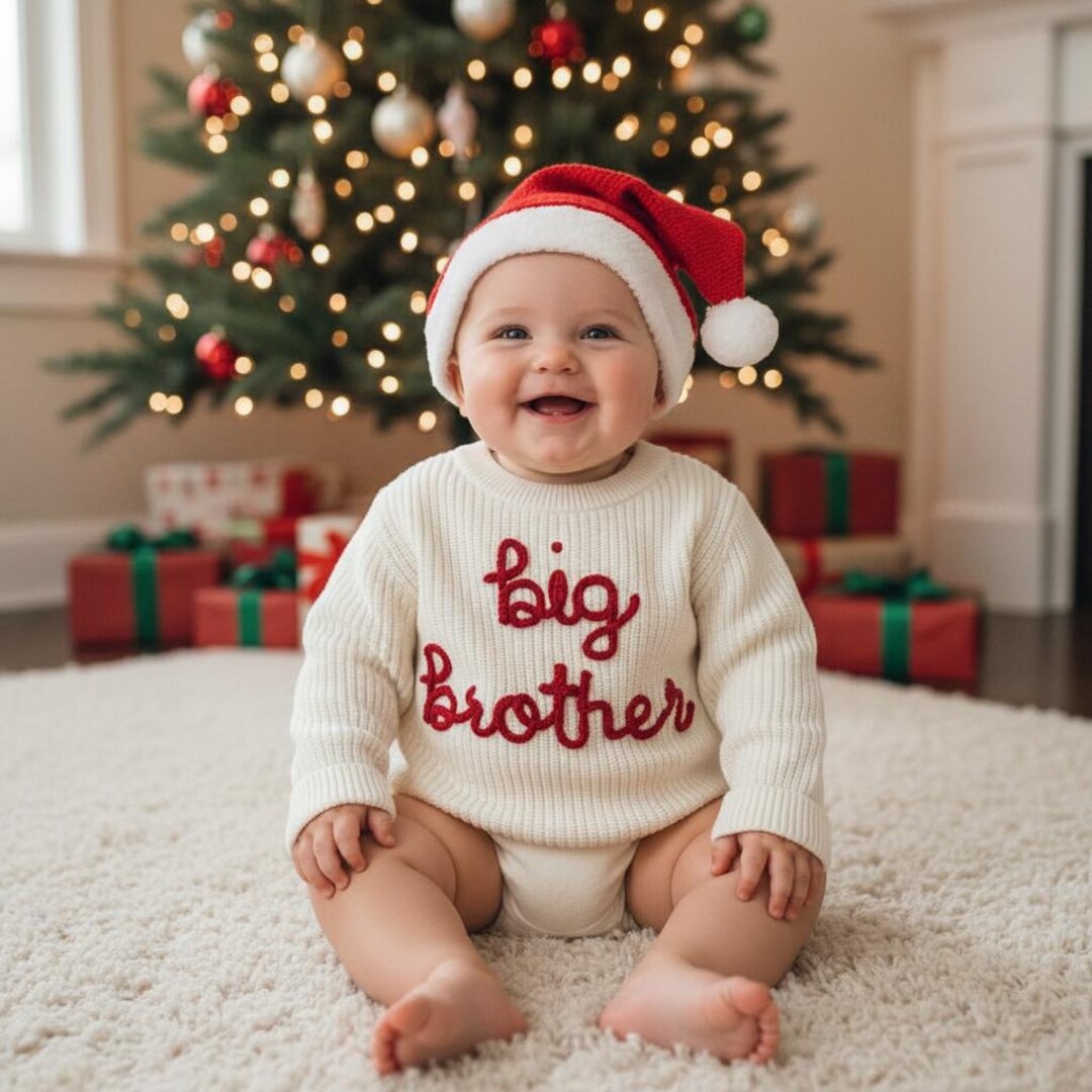 Big Brother Baby Sweater Personalized Lil Bro Holiday Outfit ...