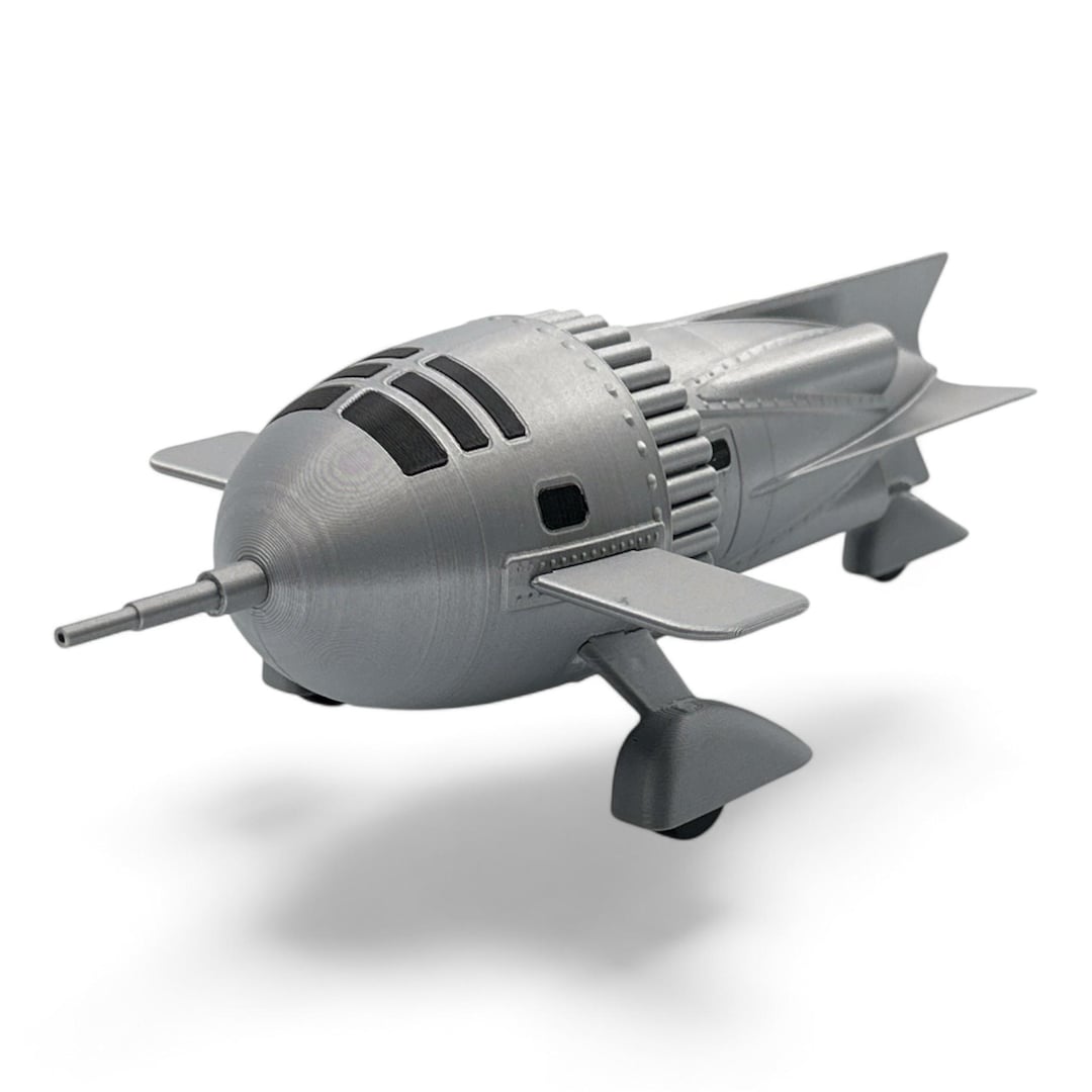 Flash Gordon Dr. Zarkov's Rocket Ship 3D Printed Model | Retro Sci-fi ...