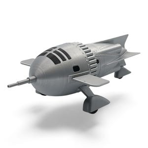 Flash Gordon Dr. Zarkov's Rocket Ship 3D Printed Model | Retro Sci-fi ...