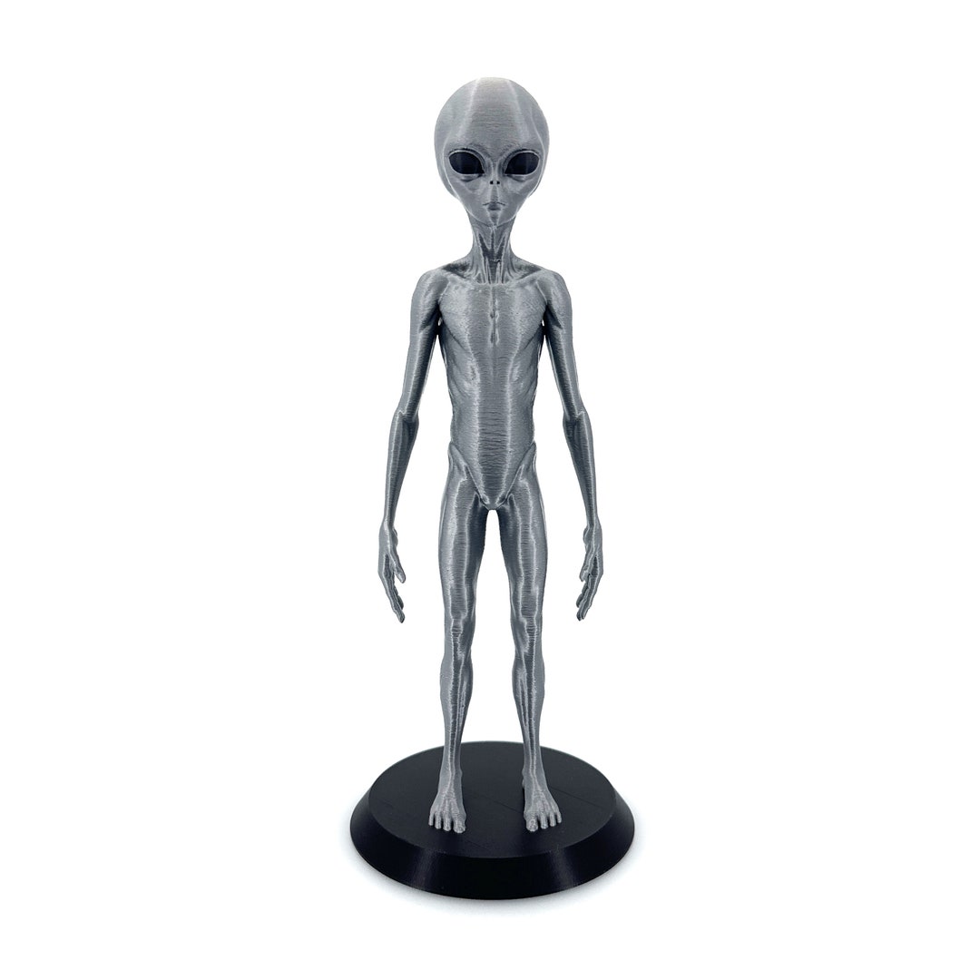 Grey Alien Figurine - Intricate 3D Printed Sci-fi Extraterrestrial ...