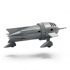 Flash Gordon Dr. Zarkov's Rocket Ship 3D Printed Model | Retro Sci-fi ...