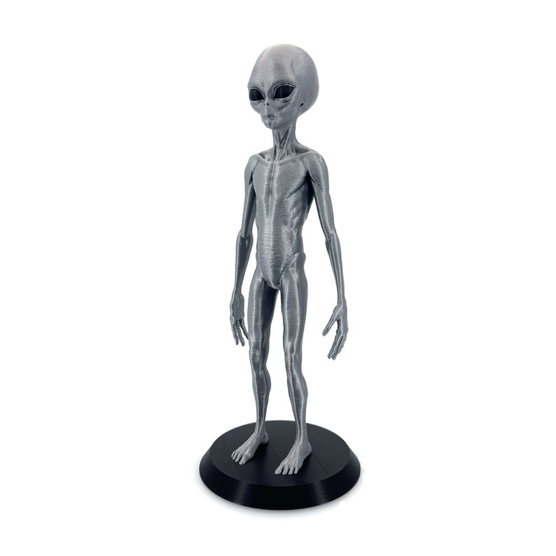 Grey Alien Figurine 10-12 Inch, 3D Printed Extraterrestrial Statue, UFO ...