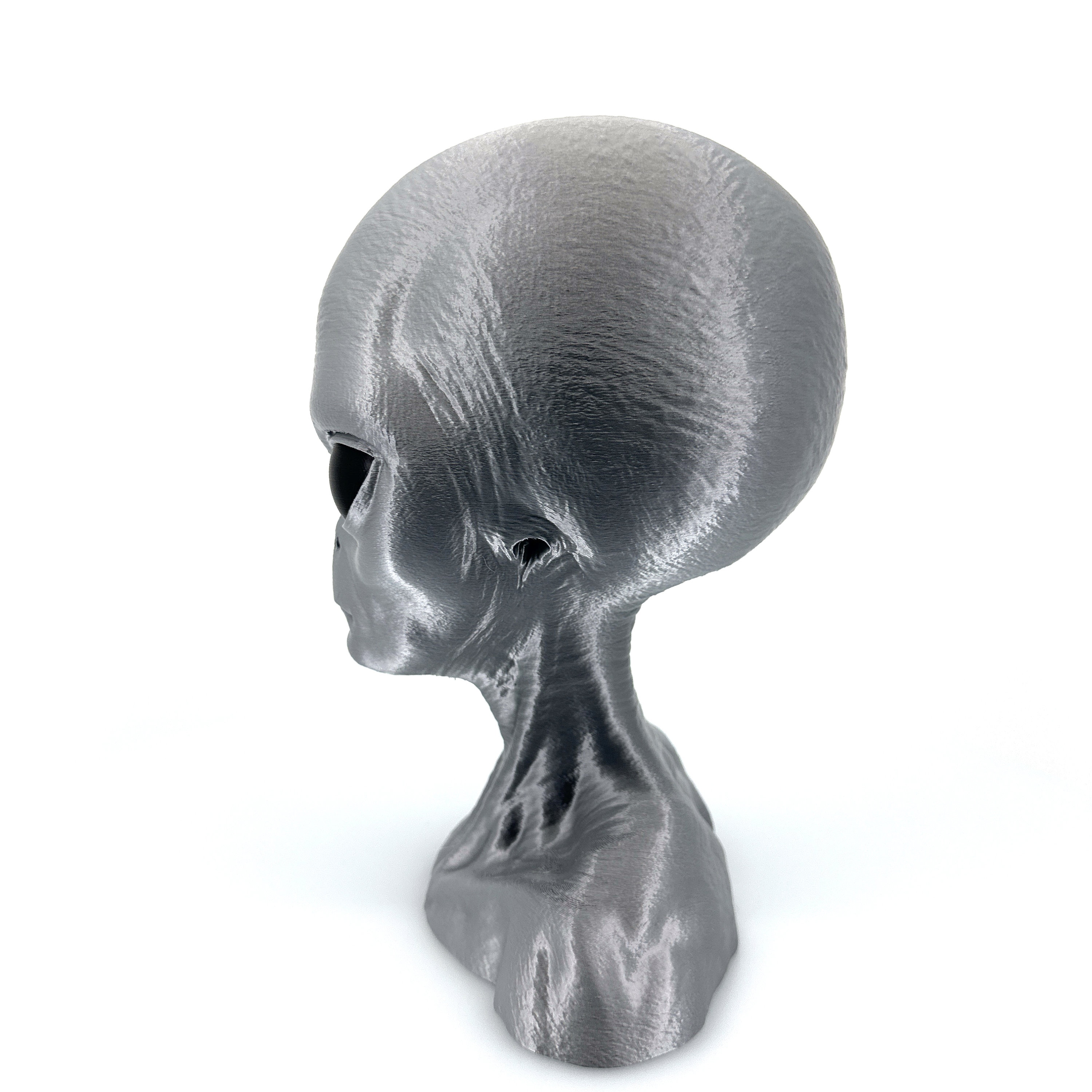 Grey Alien Head Bust 4-12 Inch, 3D Printed Extraterrestrial Sculpture ...