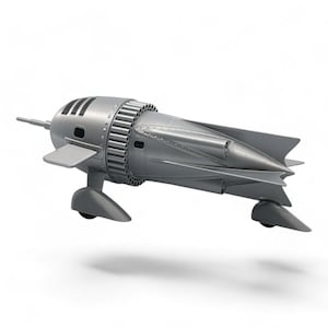 Flash Gordon Dr. Zarkov's Rocket Ship 3D Printed Model | Retro Sci-fi ...