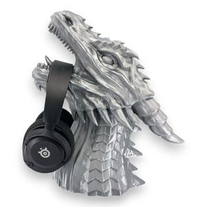 Dragon Headphone Stand 12 Inch, 3D Printed Geometric Bust, Headset ...