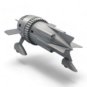 Flash Gordon Dr. Zarkov's Rocket Ship 3D Printed Model | Retro Sci-fi ...