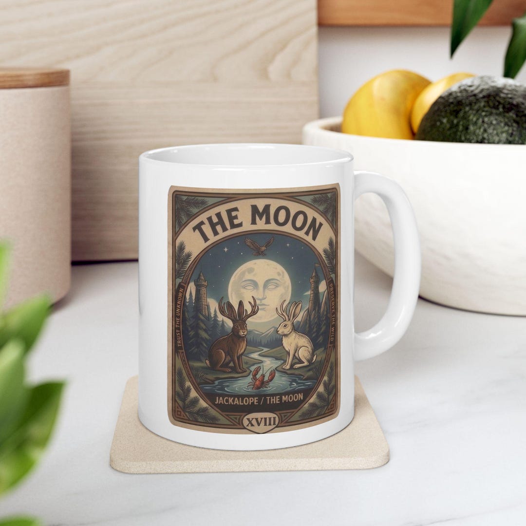 Jackalope the Moon Tarot Mug Goth Cute Vintage National Parks Cryptid ...