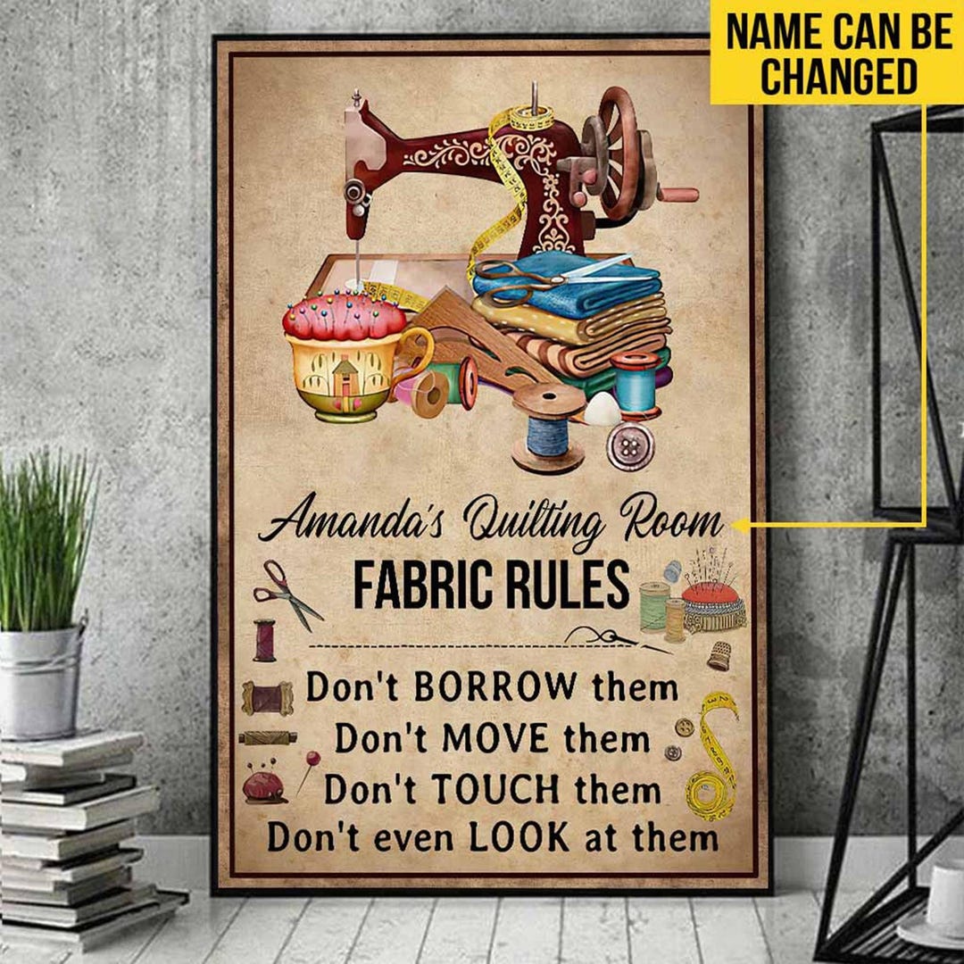 Personalized Quilting Room Poster, Custom Quilting Lover Gift Idea ...