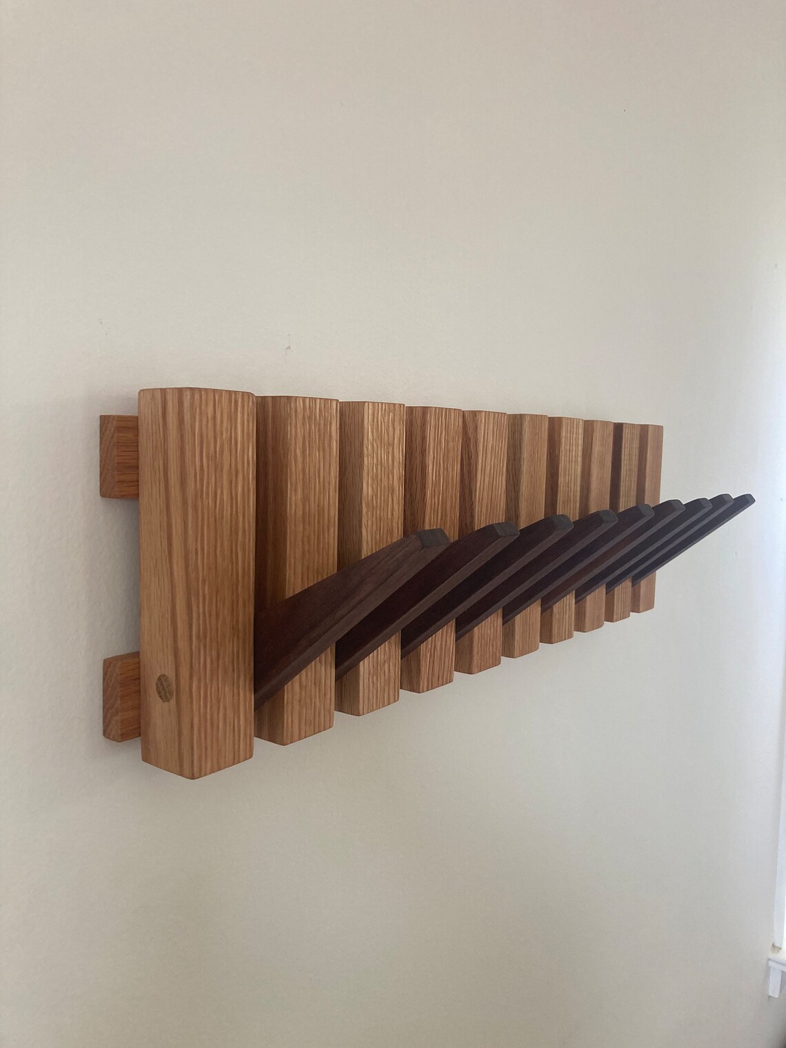 Modern Wall Rack Oak & Walnut - Etsy