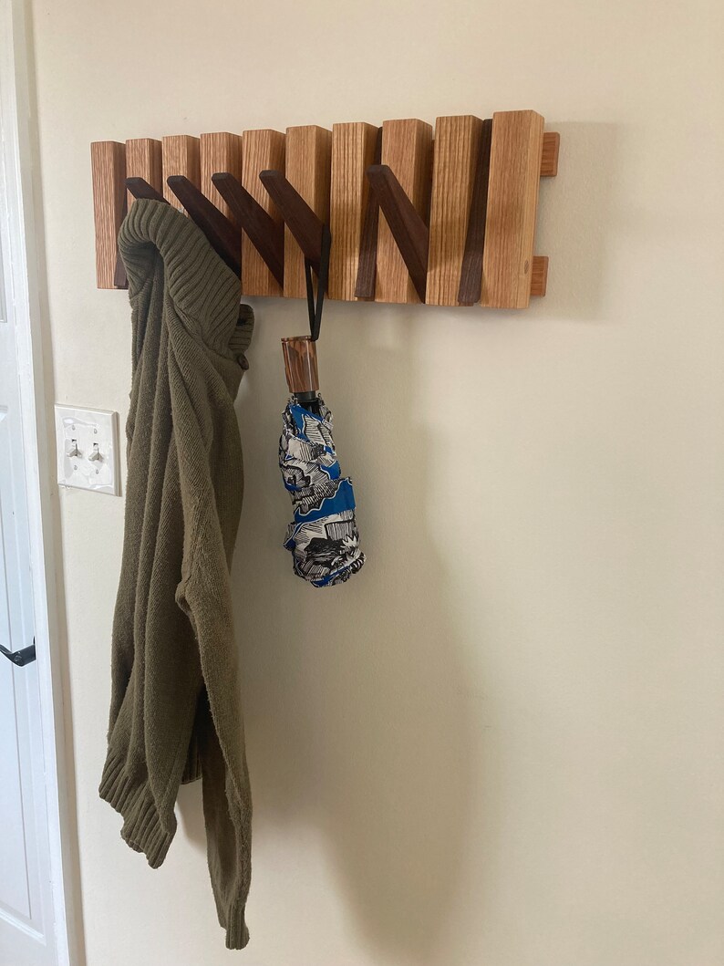Modern Wall Rack Oak & Walnut - Etsy