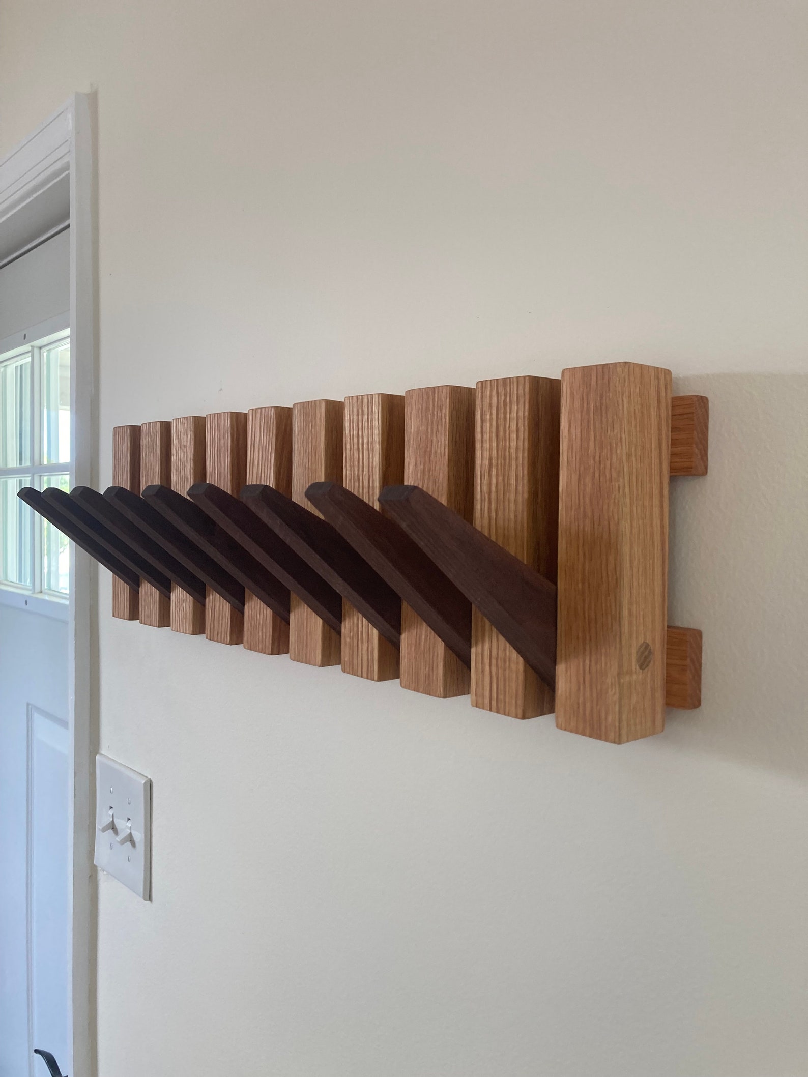 Modern Wall Rack Oak & Walnut - Etsy