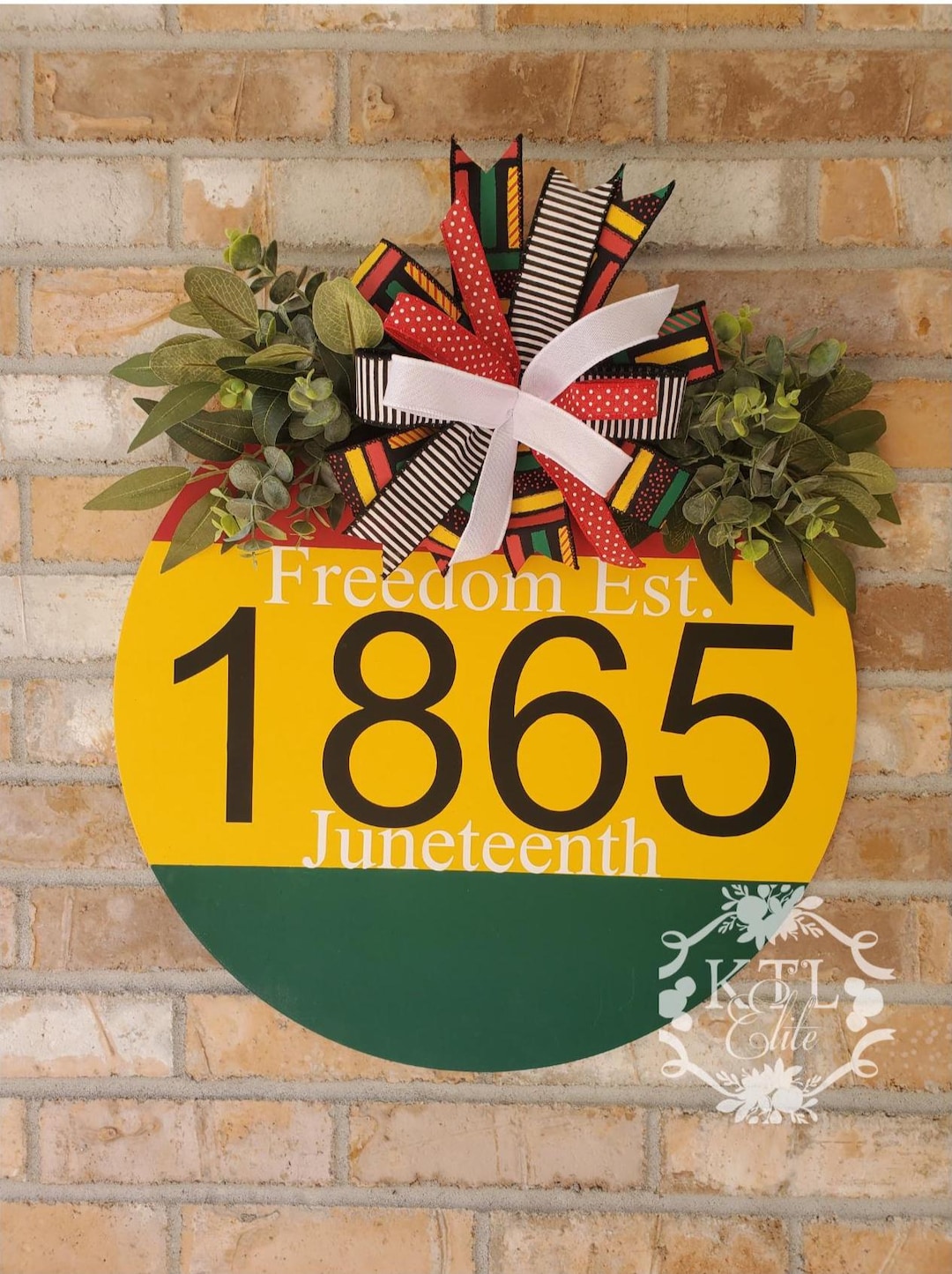 Juneteenth Door Hanger: Freedom 1865, African Print Bow - Etsy
