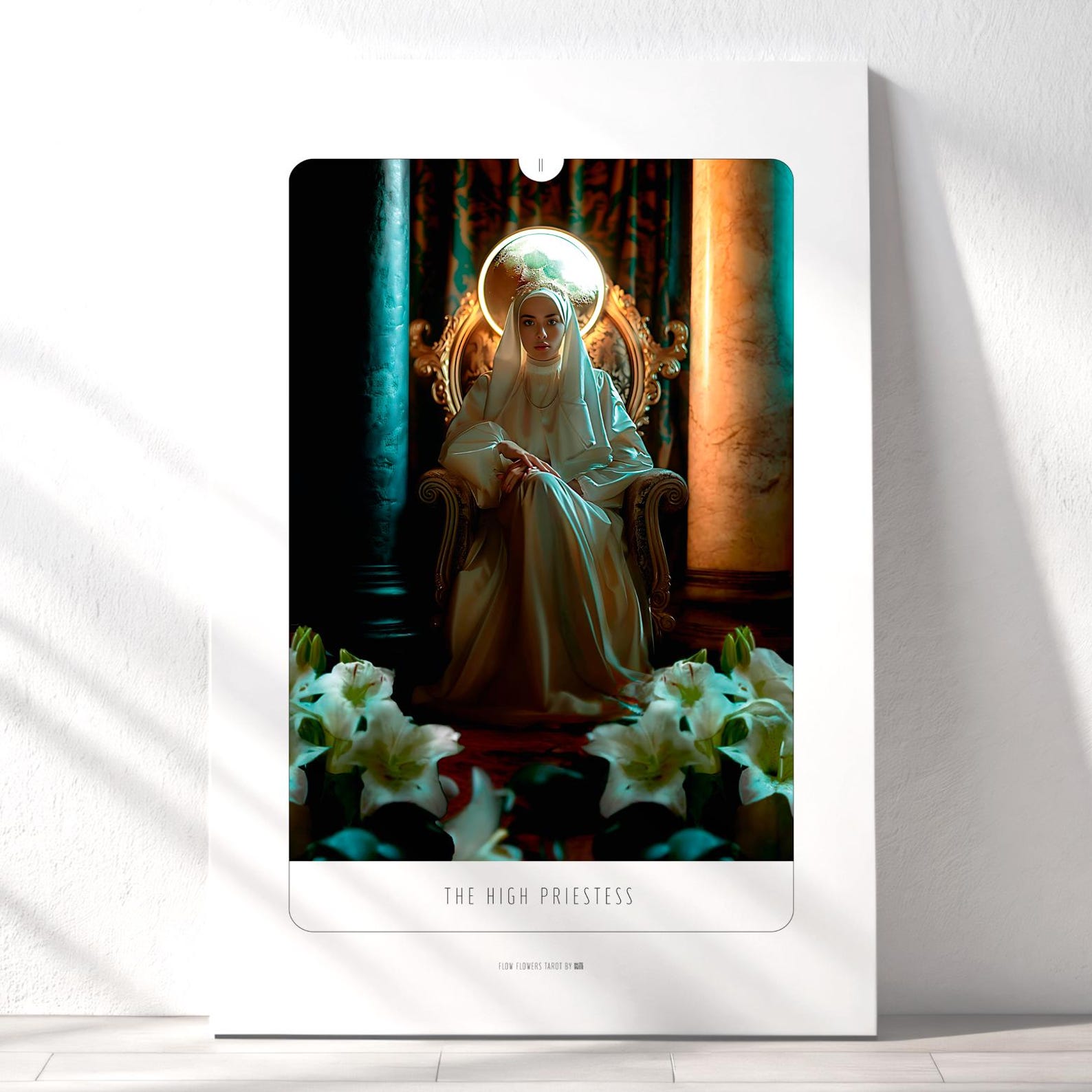 The High Priestess Tarot Card Poster Floral Tarot Art Digital Download ...