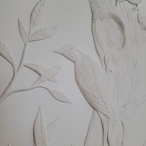 Woodpecker Birds Sculptural Plaster Artwork Wall Décor - Etsy