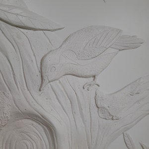 Woodpecker Birds Sculptural Plaster Artwork Wall Décor - Etsy