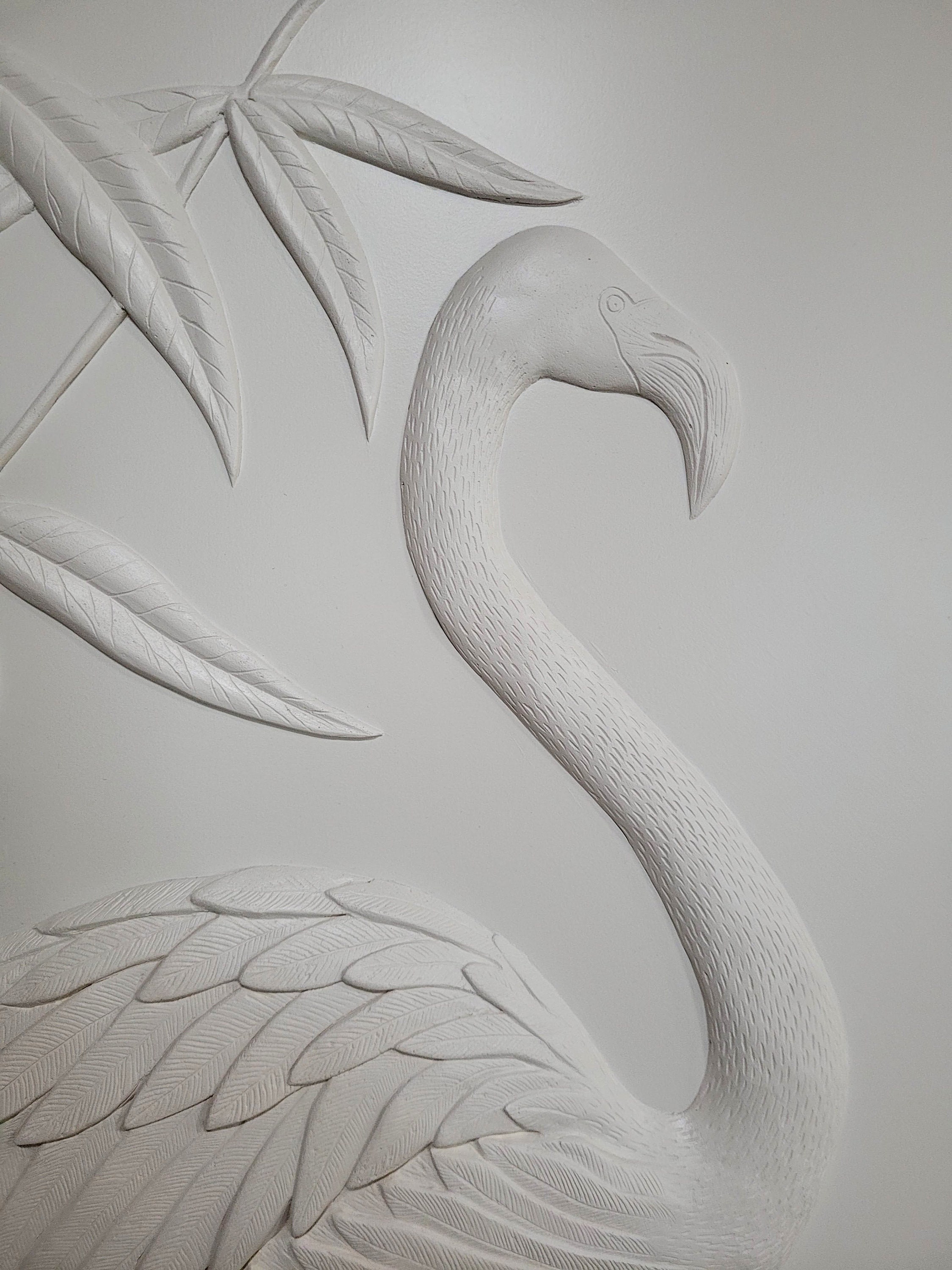 Flamingo Bird Sculptural Plaster Artwork Wall Décor - Etsy