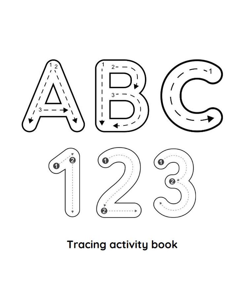 Tracing Activity Book Alphabets, Numbers, Lines, Animals - Etsy