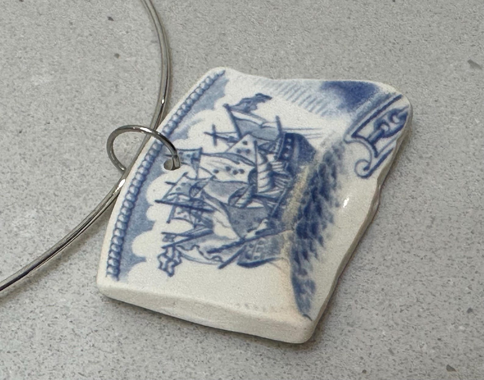 USNA - Hand-crafted Broken China PENDANT Created From a Slice of ...