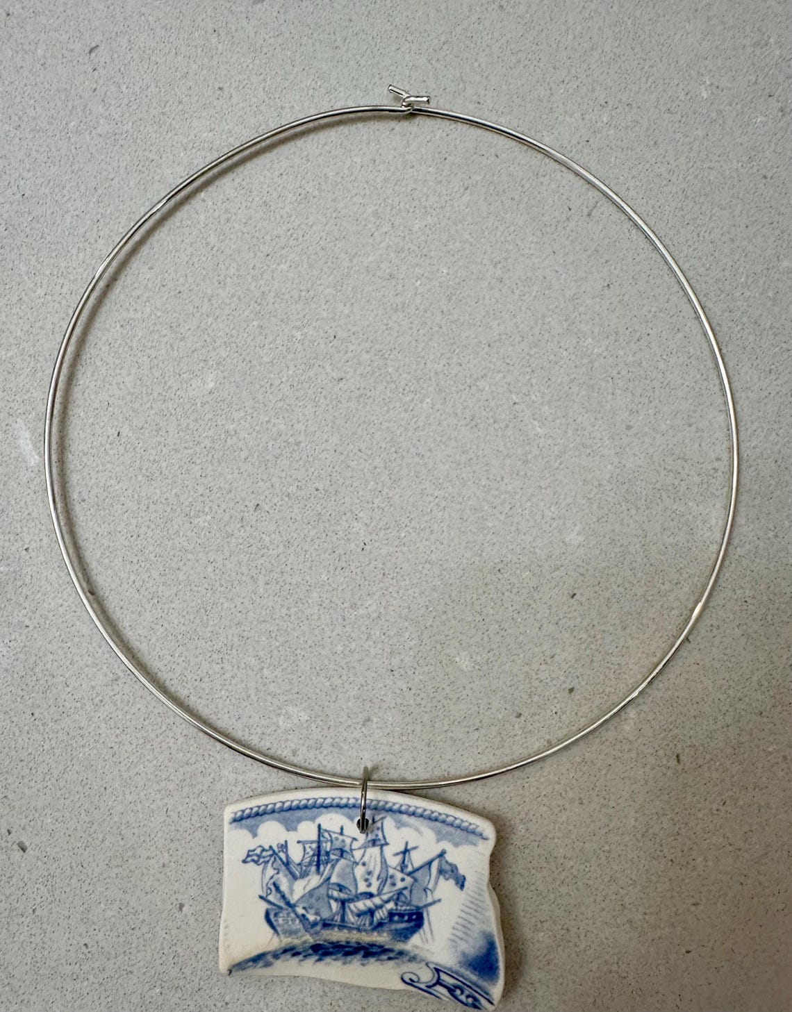 USNA - Hand-crafted Broken China PENDANT Created From a Slice of ...