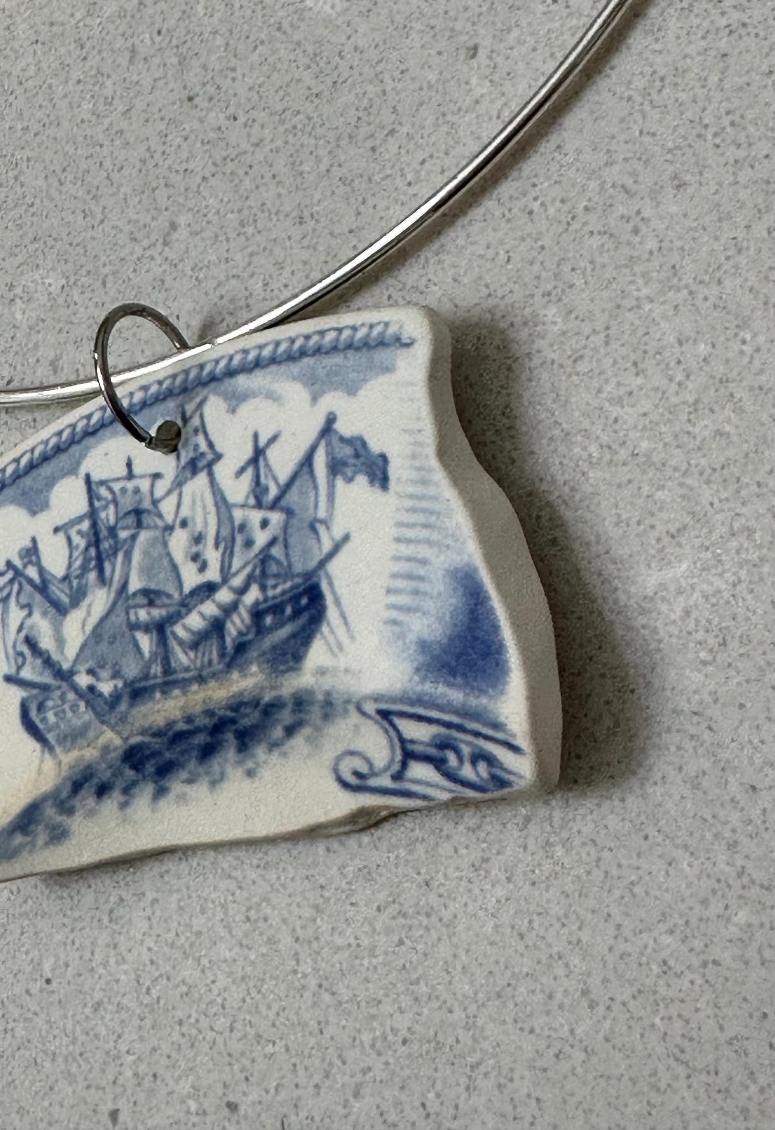 USNA - Hand-crafted Broken China PENDANT Created From a Slice of ...