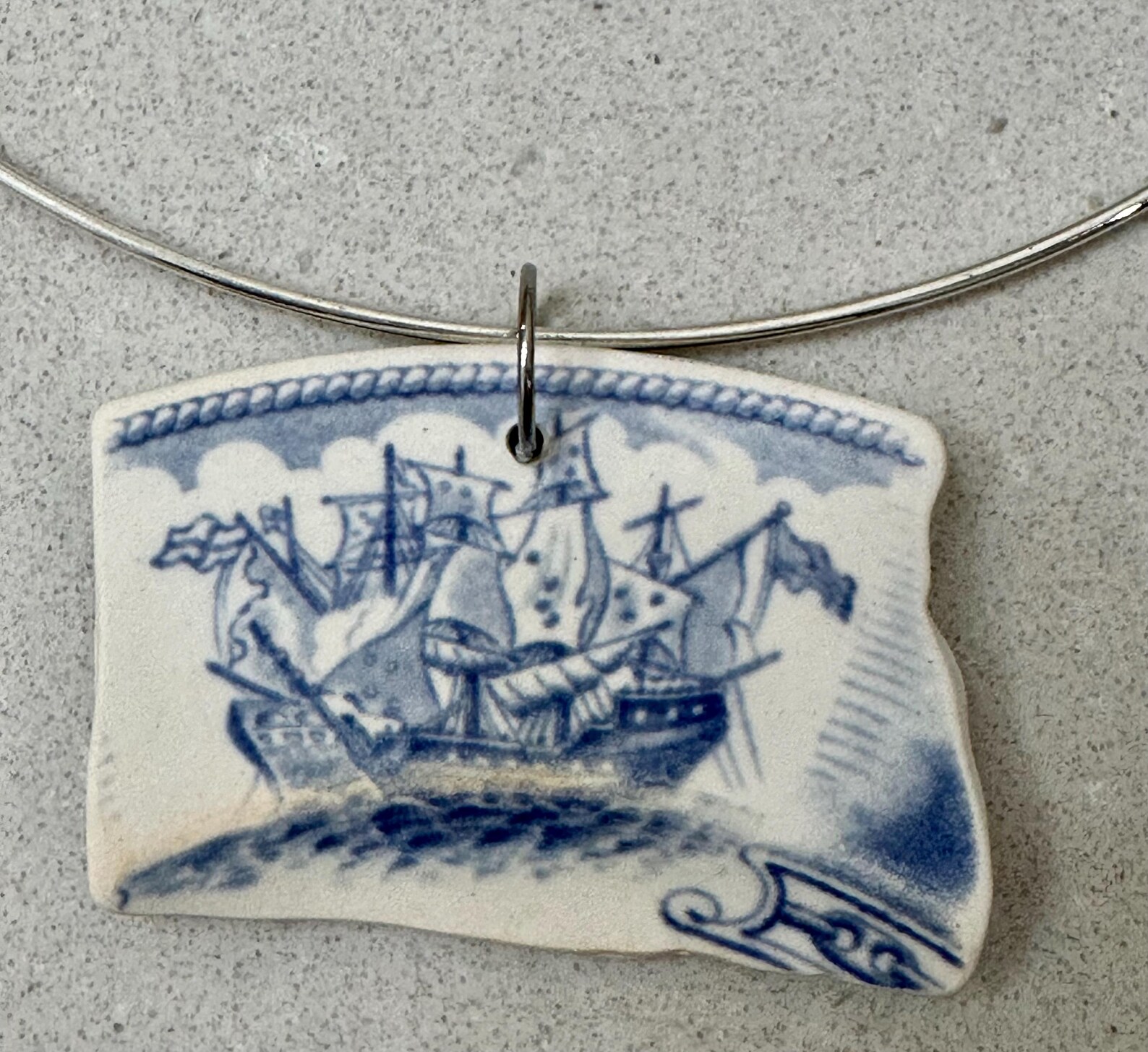 USNA - Hand-crafted Broken China PENDANT Created From a Slice of ...