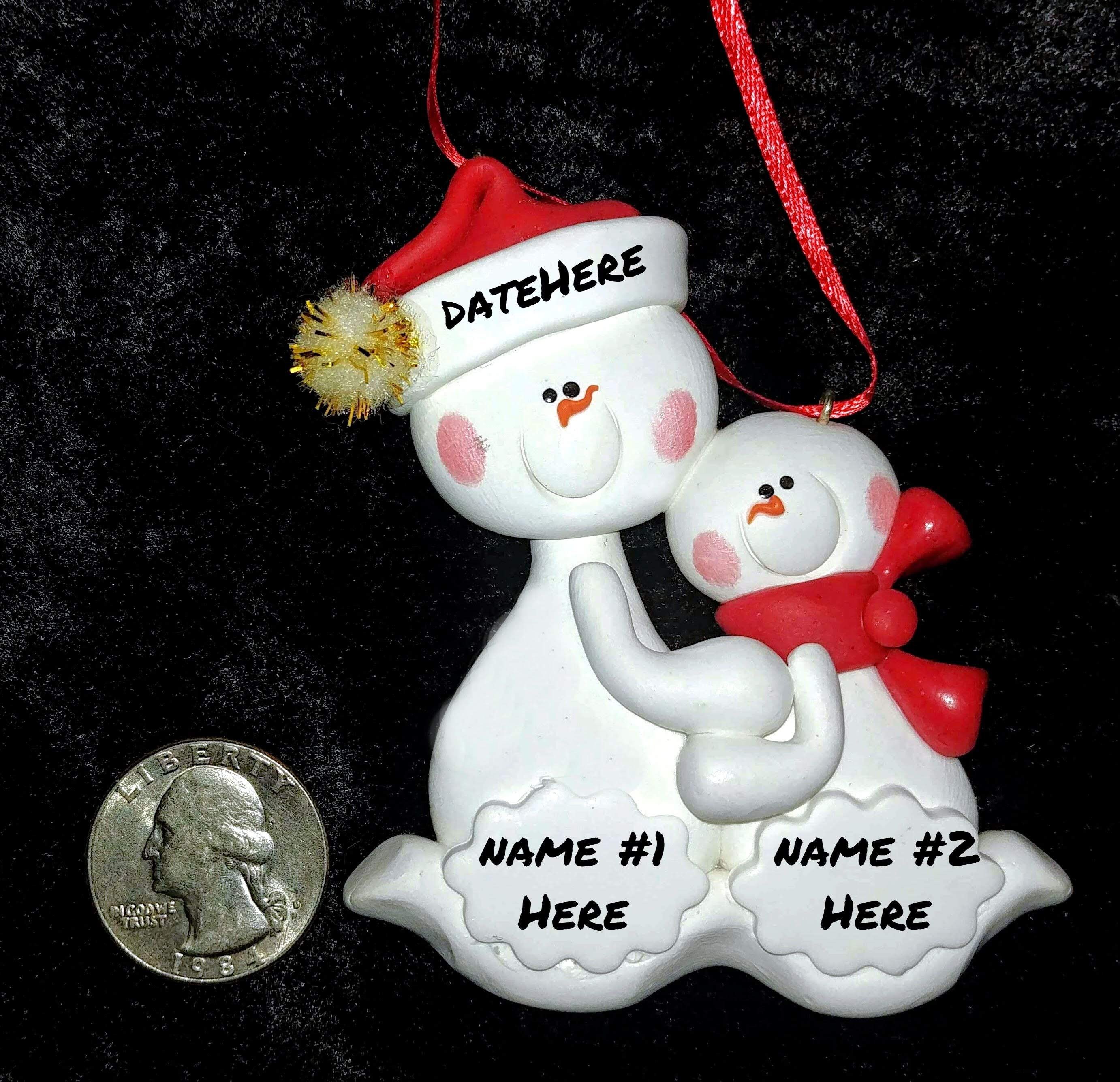 SINGLE Mom / Dad Grand Parent Siblings Nanny Family of 2 Moose, Snowman ...