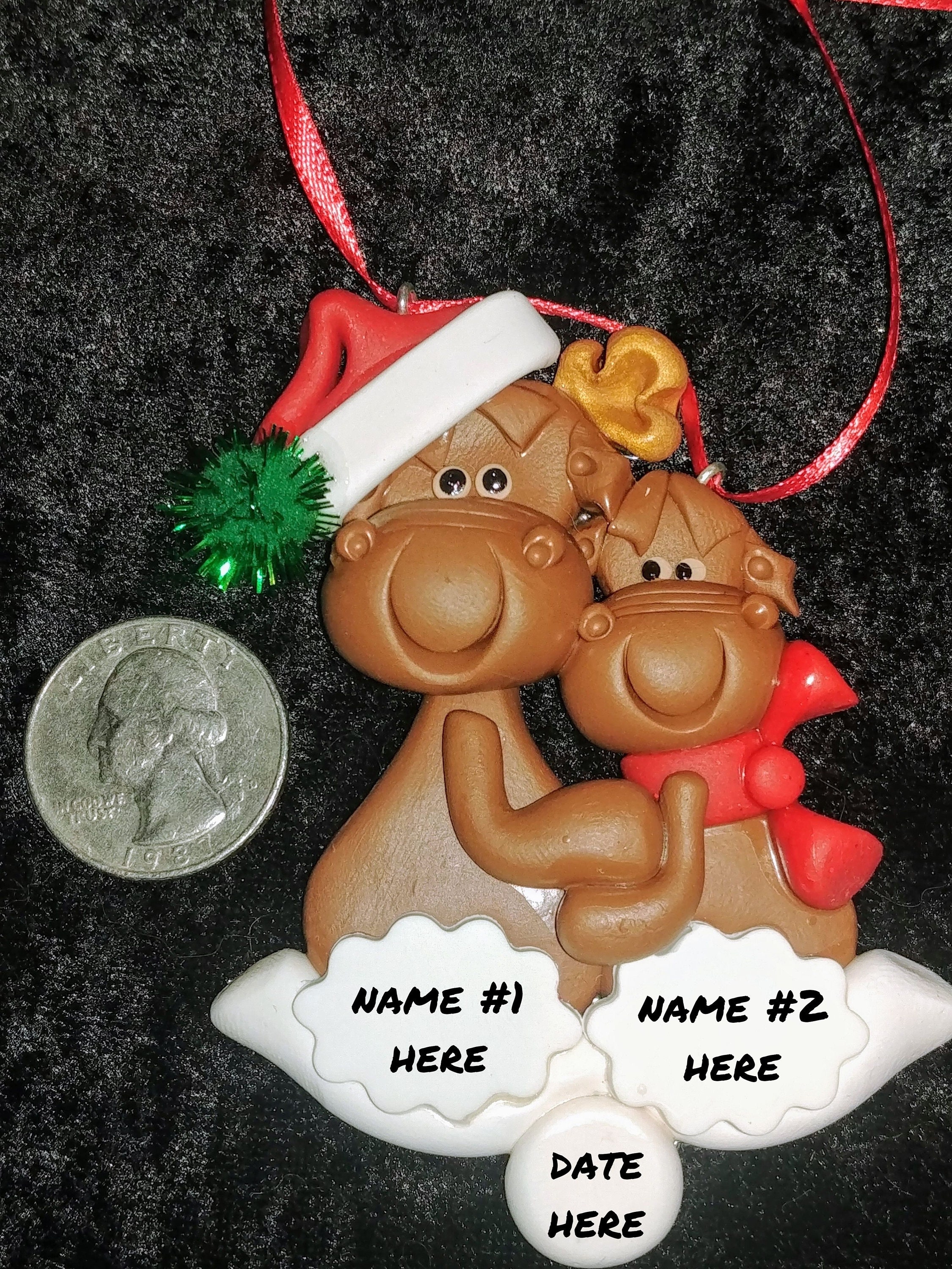 SINGLE Mom / Dad Grand Parent Siblings Nanny Family of 2 Moose, Snowman ...