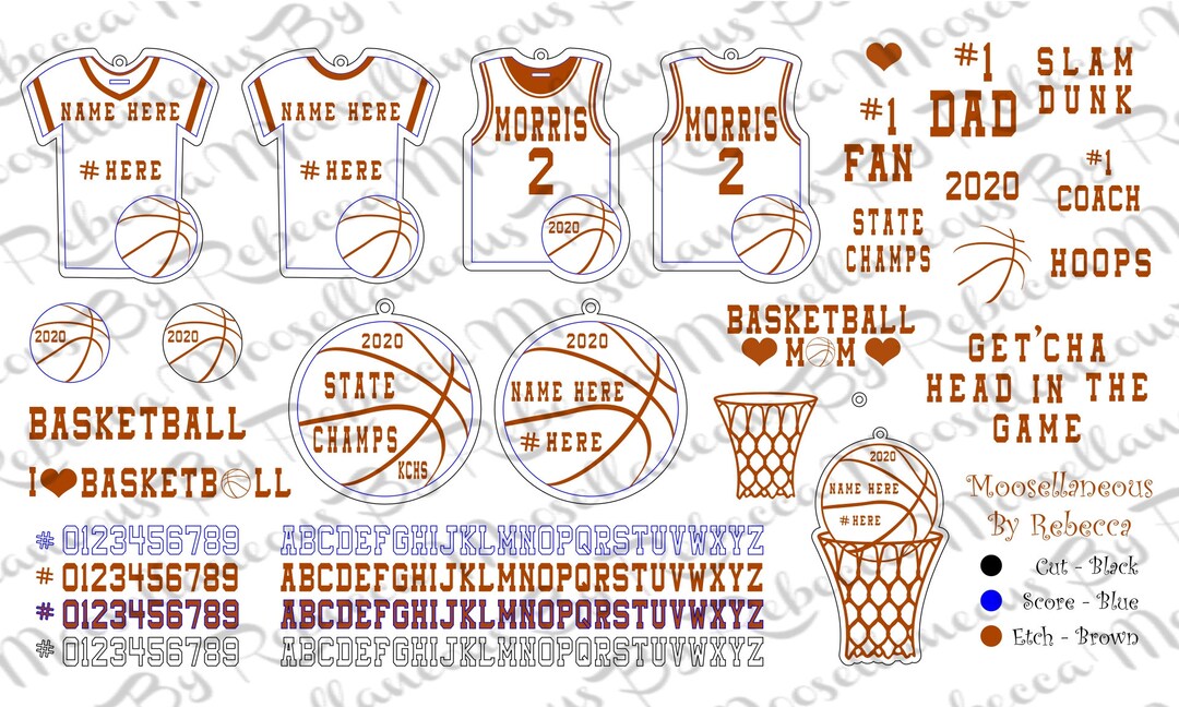 Basketball Themed SVG Digital Files Laser Cut Files for - Etsy