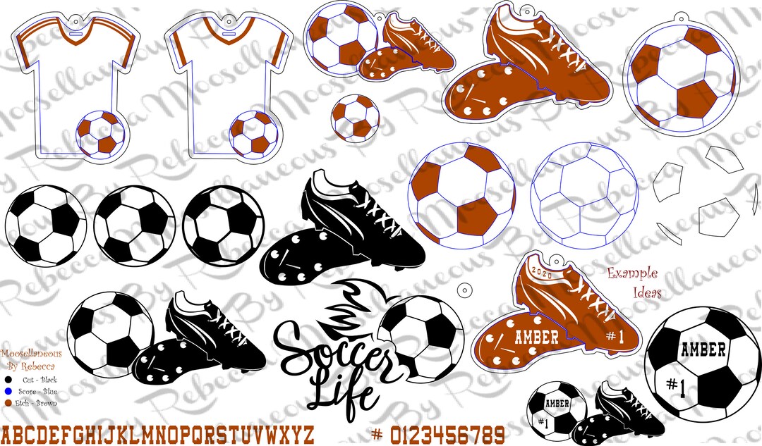 Soccer Themed SVG PDF Digital Files Laser Cut Files for - Etsy