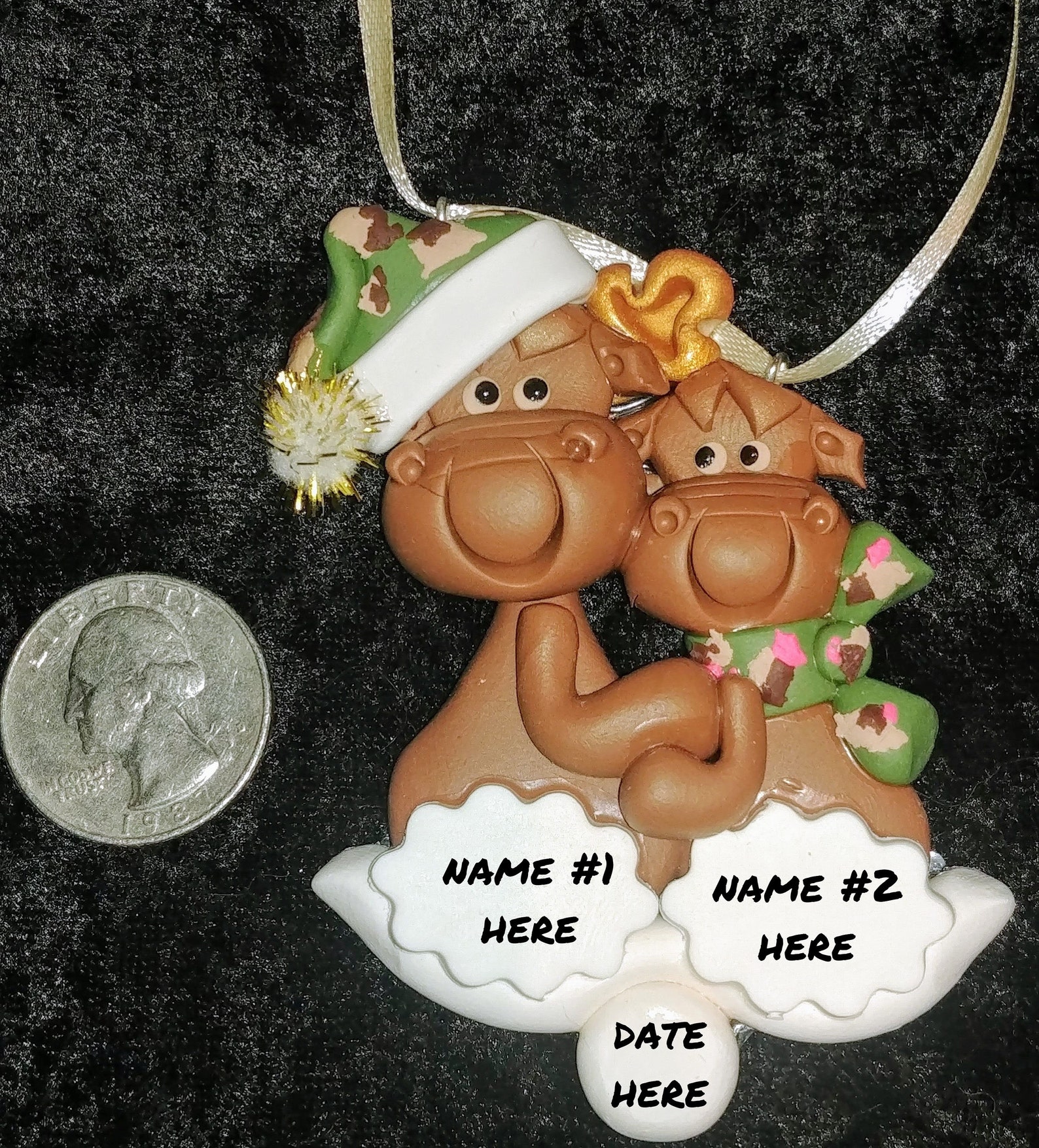SINGLE Mom / Dad Grand Parent Siblings Nanny Family of 2 Moose, Snowman ...