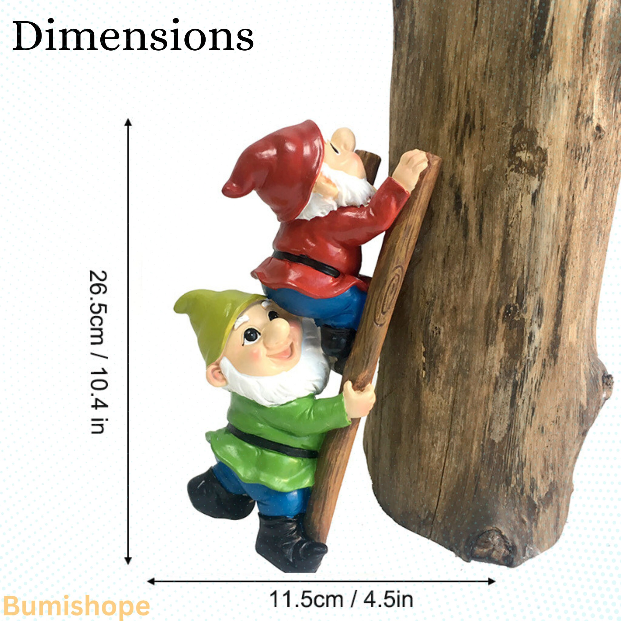 Climbing Gnome Garden Statue Outdoor Decor, Colorful Resin Gnomes on ...