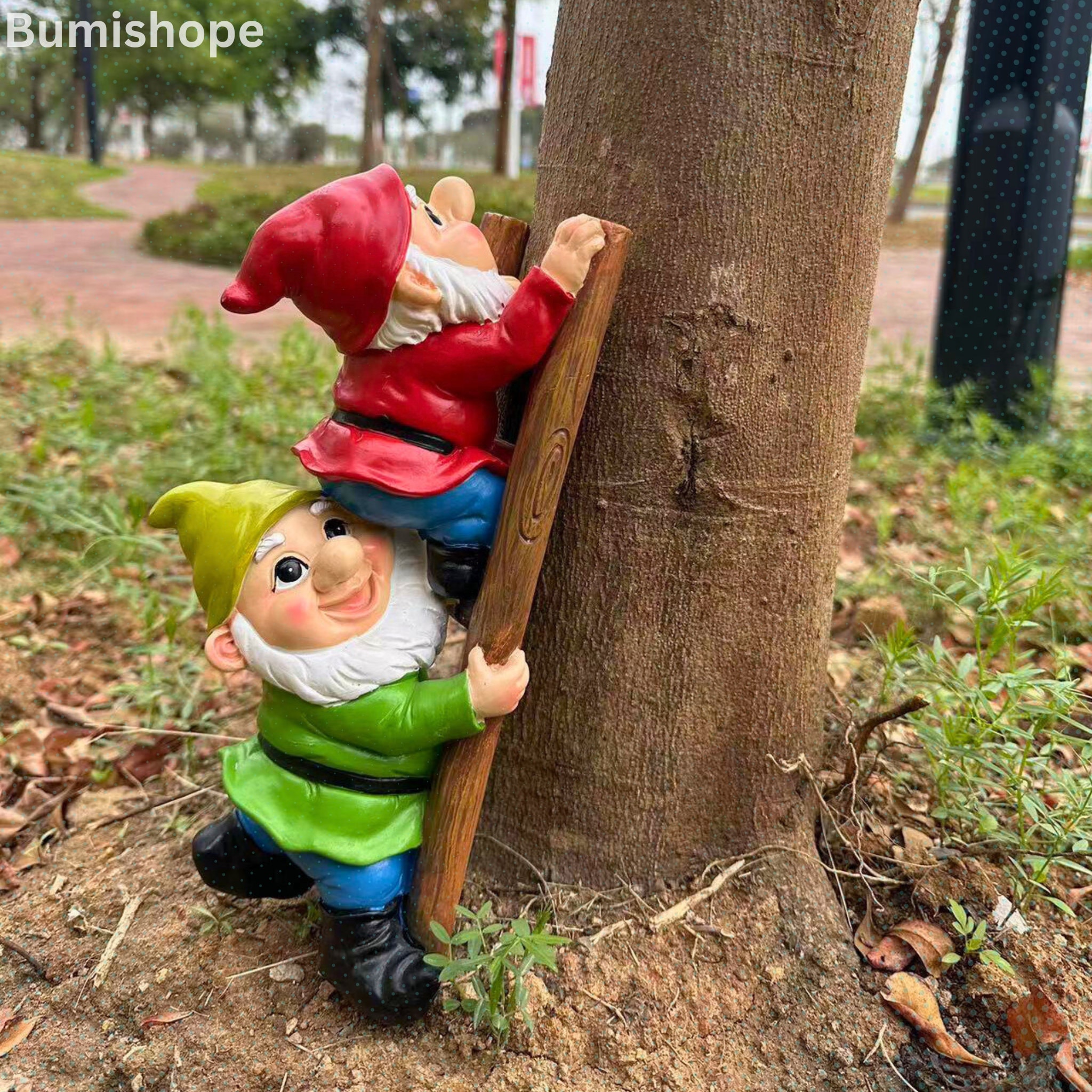 Climbing Gnome Garden Statue Outdoor Decor, Colorful Resin Gnomes on ...