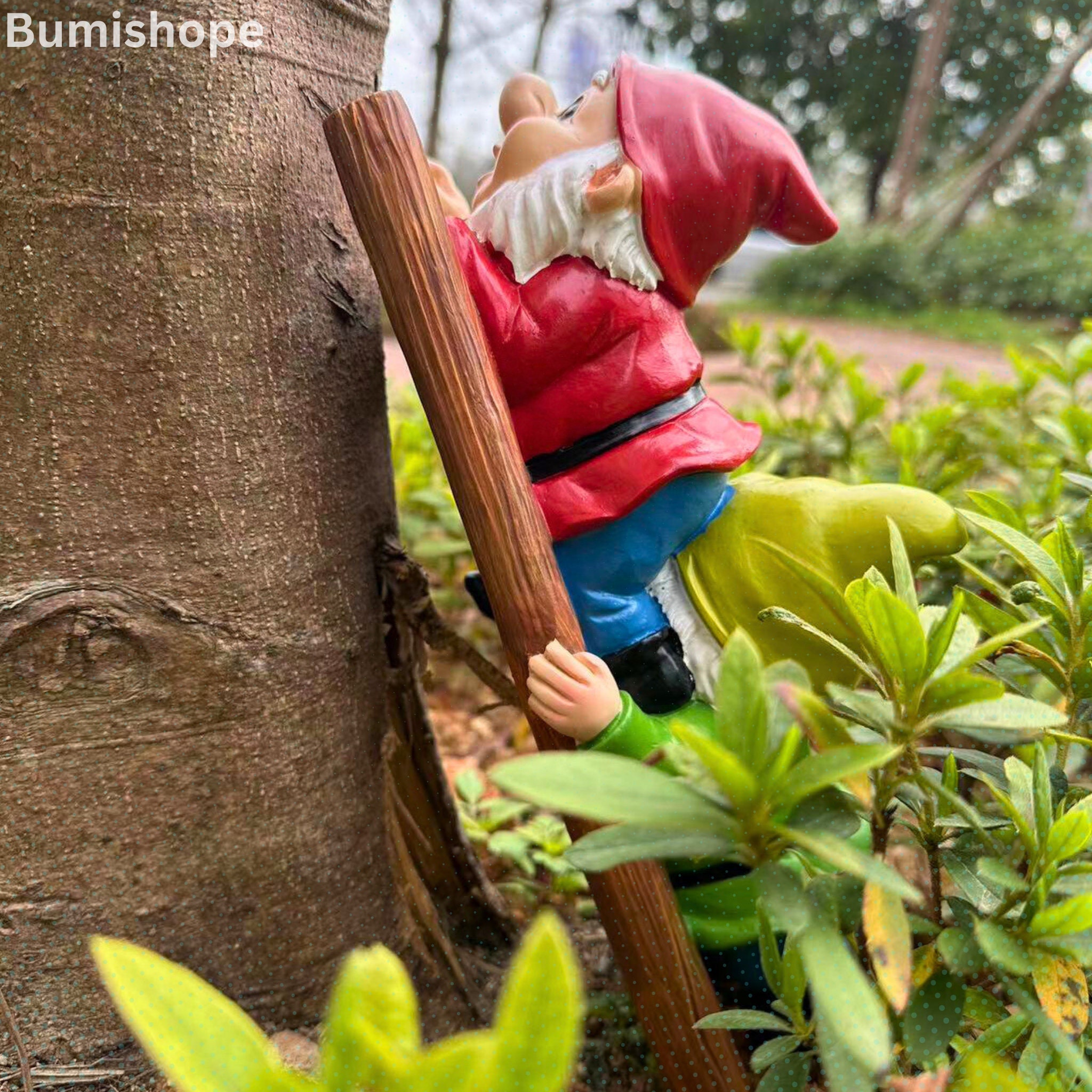 Climbing Gnome Garden Statue Outdoor Decor, Colorful Resin Gnomes on ...