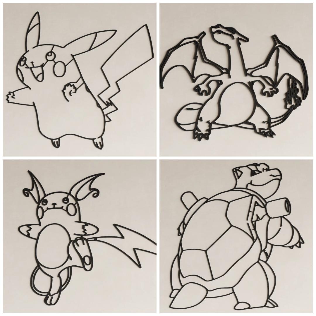 Pokemon Geometric Wall Art - Etsy