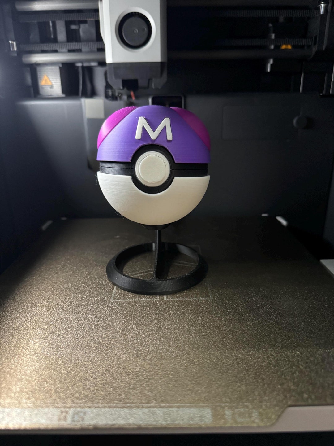 3D Printed Pokeball - Master Ball - Functional Button and Hinge - Etsy