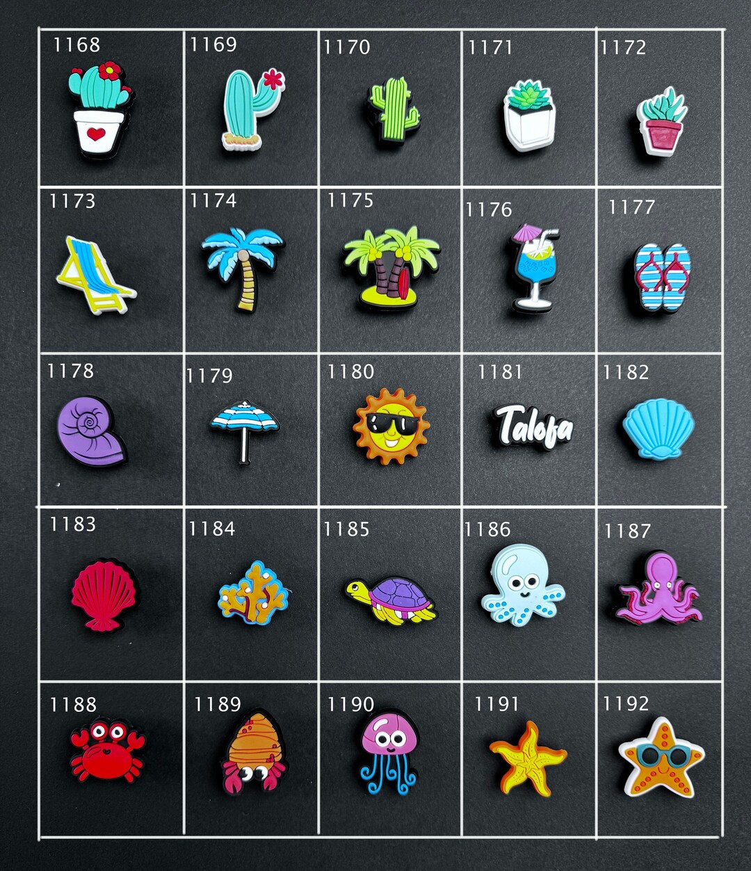 Croc Style Charms 1168 1210, Ocean and Beach Themed Jibbitz for Clogs ...