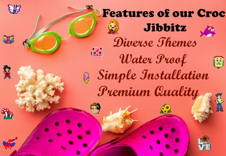 Croc Style Charms 1168 1210, Ocean and Beach Themed Jibbitz for Clogs ...