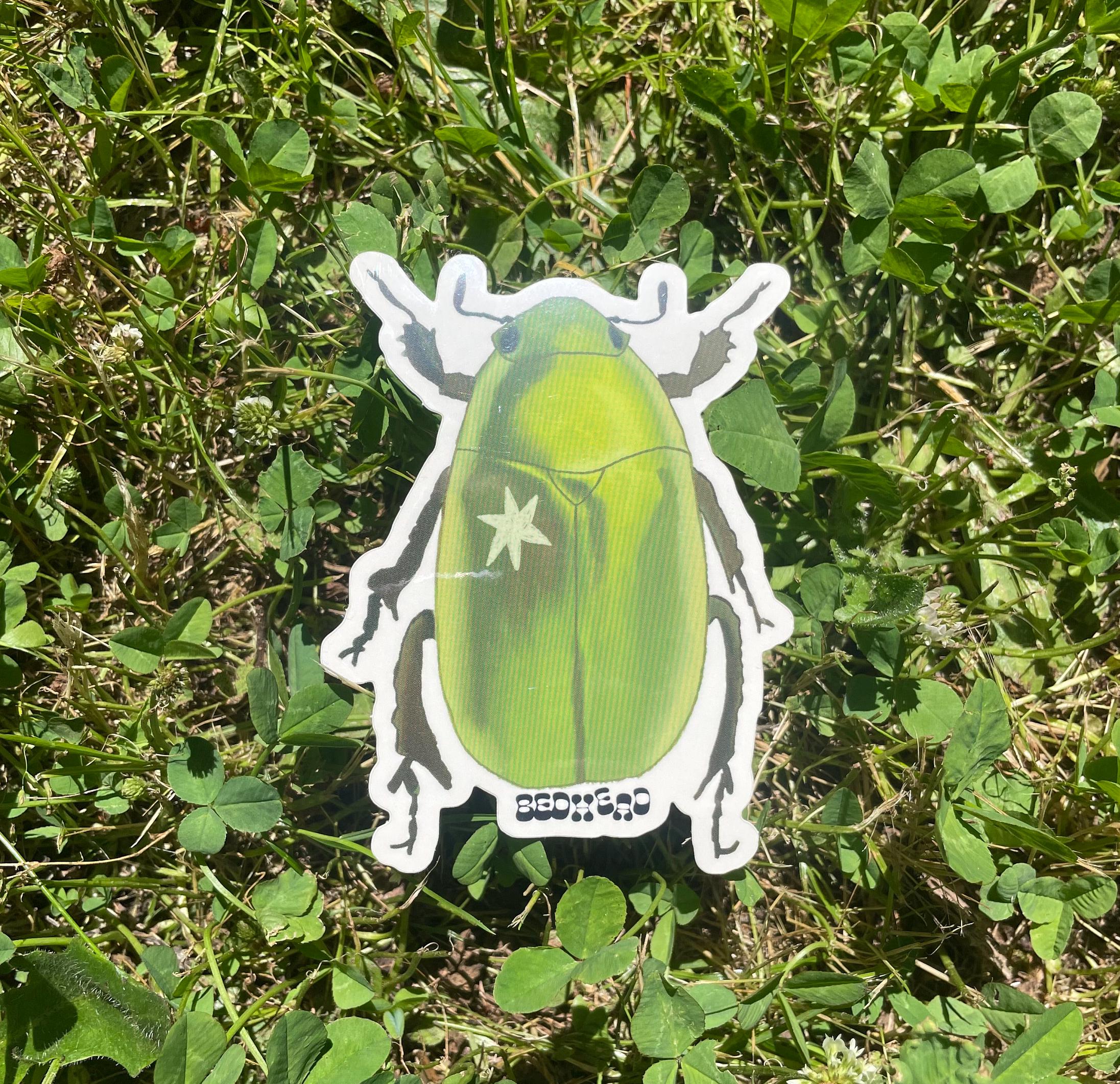Green Beetle Bug Sticker | Bedhead - Etsy