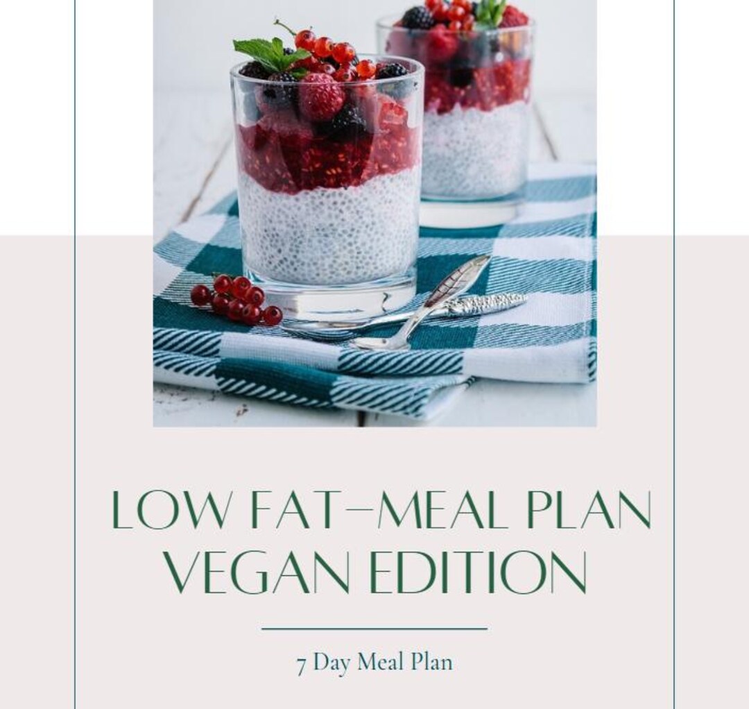7-day Low-fat Vegan Meal Plan | Plant-based Recipes (PDF) - Etsy