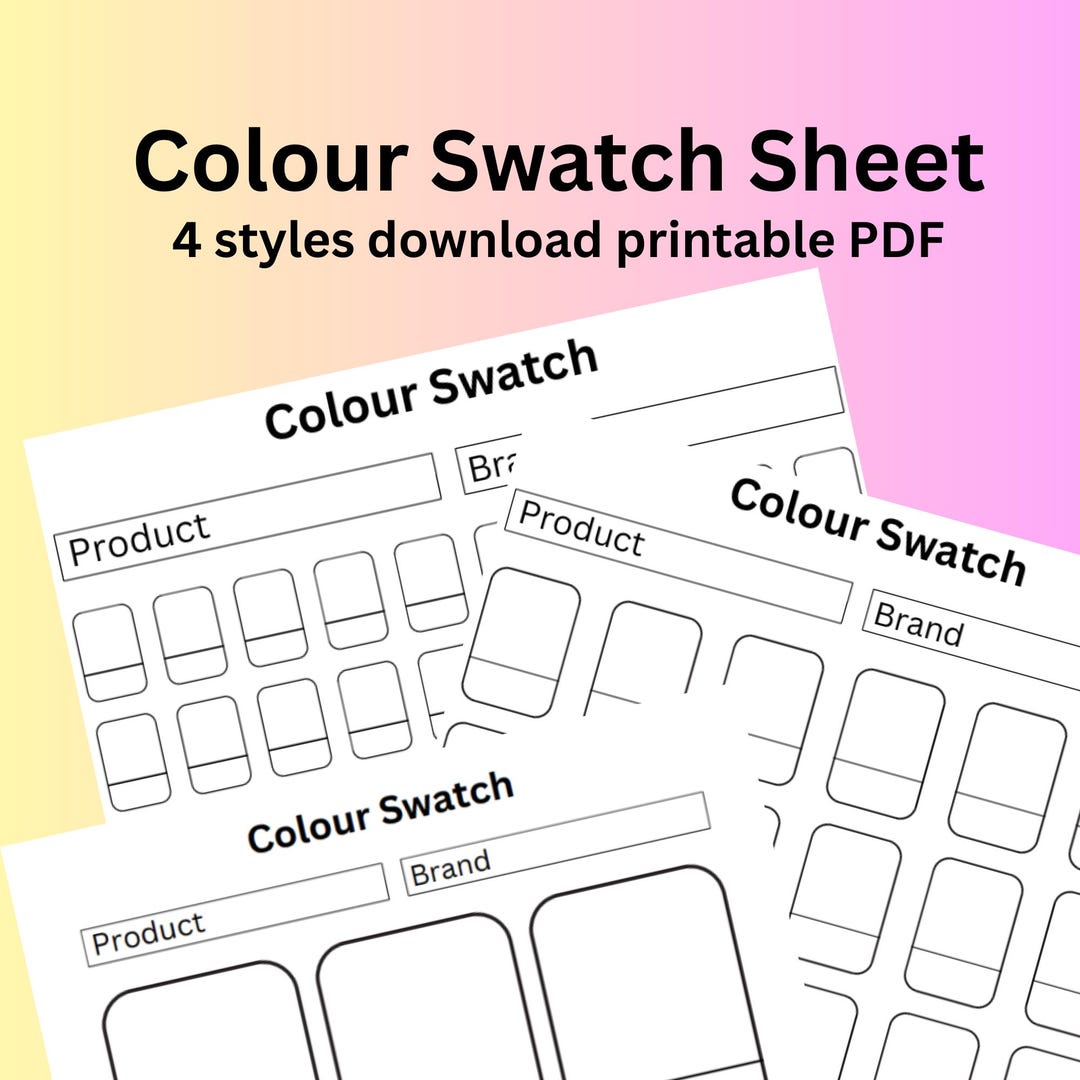 Colour Swatch Sheet PDF Printable Download | Colouring Swatch Pencils ...