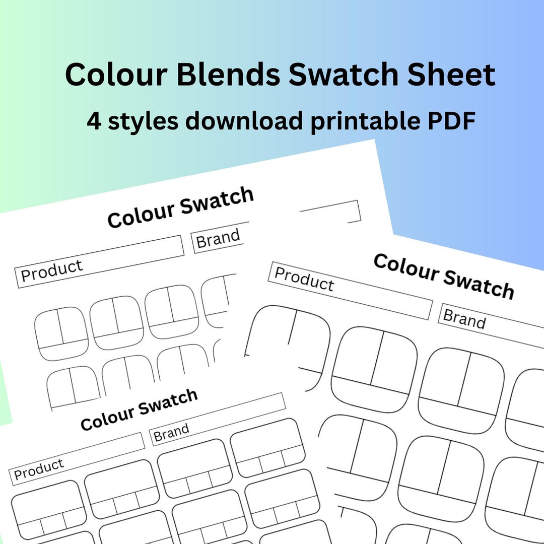 Colour Swatch Sheet PDF Printable Download | Colouring Swatch Pencils ...