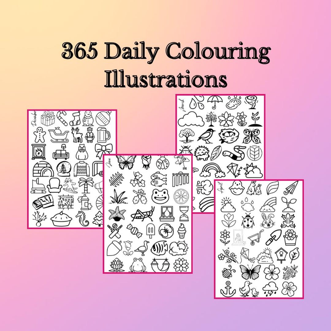 12 Month Daily Colouring Pages | Mindfulness Creative Challenge (PDF ...